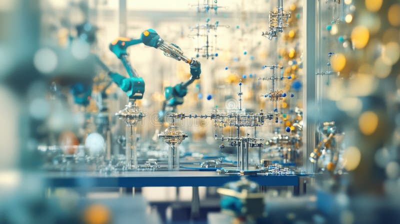 A Detailed View of a Laboratory Bench Where Robotic Arms are ...