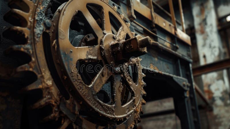 Detailed View of a Large Wheel on a Building, Perfect for Architectural ...