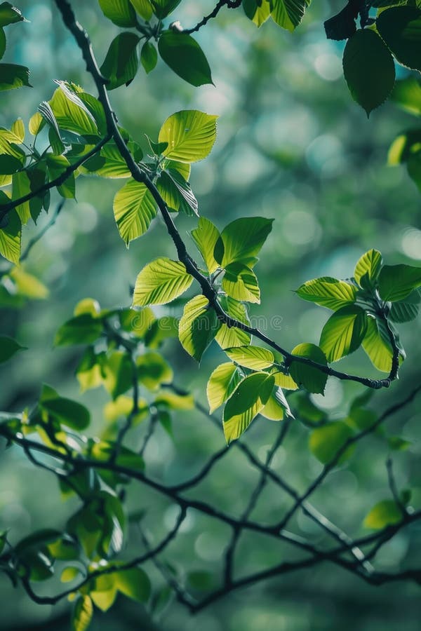 Detailed View of Leaves on a Tree Branch, Suitable for Nature Concepts ...