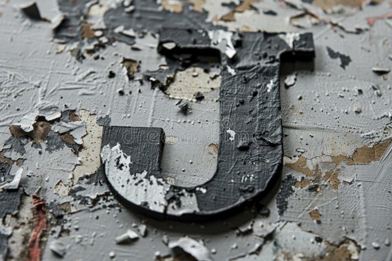 A Detailed View of a Letter U on a Wall, Suitable for Educational or ...