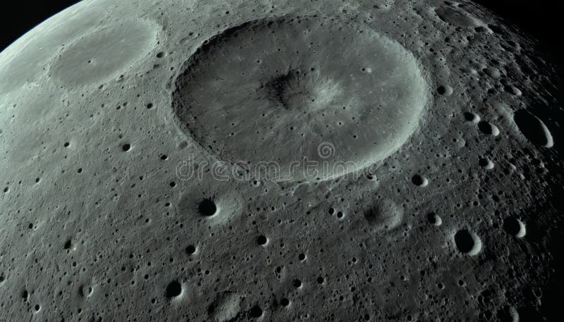 Detailed View of Lunar Craters on the Moon S Surface Stock Photo ...