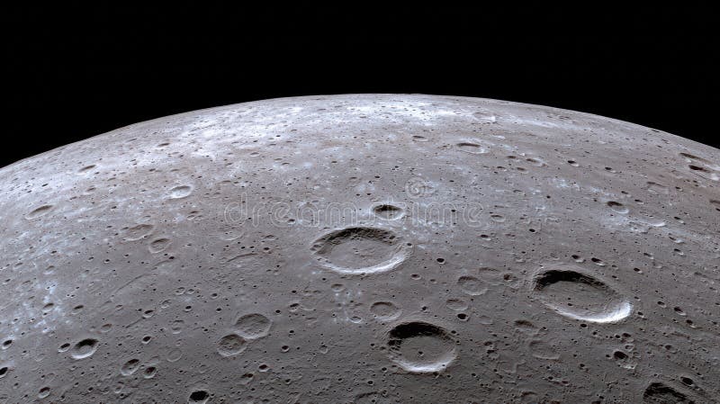 Detailed View of the Lunar Surface Stock Illustration - Illustration of ...