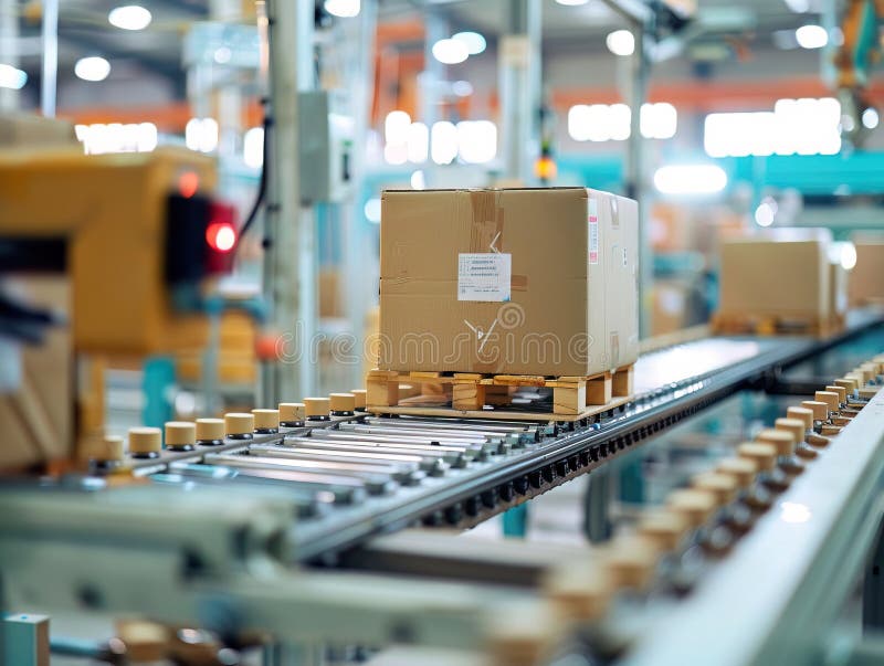 A Detailed View of a Machine Automatically Sorting and Packaging ...