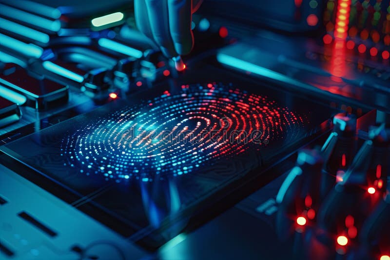 Detailed View of a Machine with a Fingerprint Clearly Visible on the ...