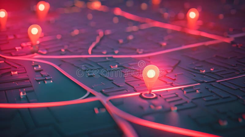 A Detailed View of a Map with a Red Marker Highlighting a Specific ...