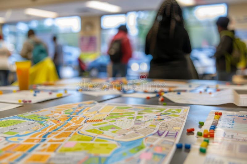 A Detailed View of a Map Spread Out on a Table, Showcasing Geographical ...