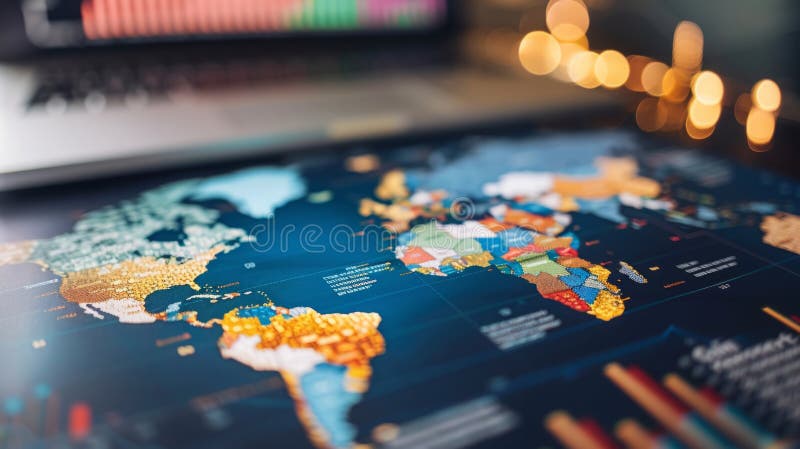 Close Up of World Map stock image. Image of cartography - 320063233