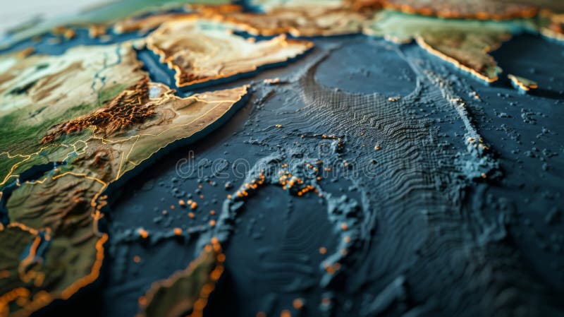 Detailed View of a Map of the World Showing Continents, Countries, and ...