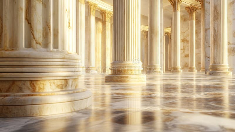 Detailed View of Marble Columns in a Grand Hall.. Stock Photo - Image ...