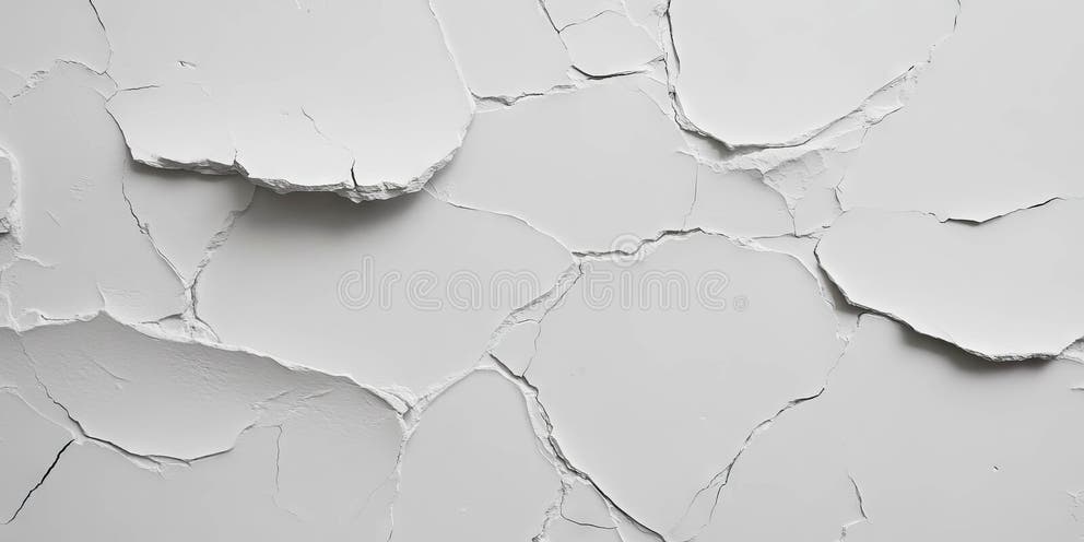 Detailed View of a Matte Silver Wall Featuring Cracked Plaster and a ...