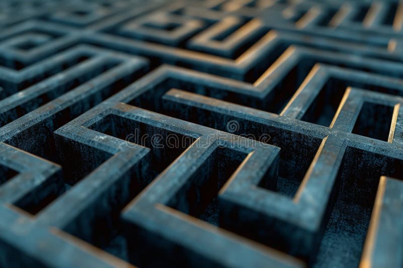 A Detailed View of a Maze Consisting of Black Square Pathways, Stock ...