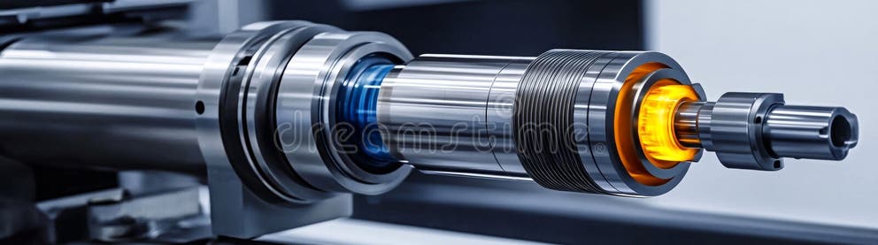 A Detailed View of a Mechanical Part with Complex Metalwork and ...