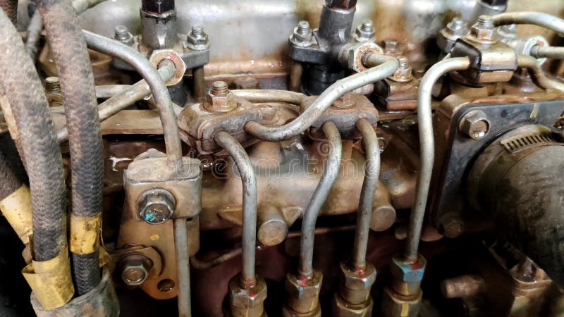 Engine Injector System with Pipes and Connectors Stock Footage - Video ...