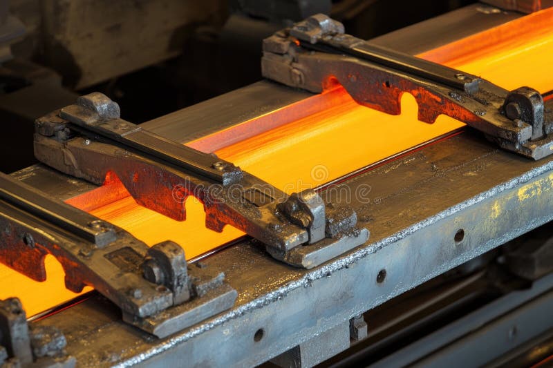 A Detailed View of a Metal Casting Machine in Operation Stock Image ...