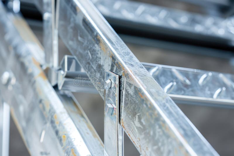 A Detailed View of a Metal Framework, Featuring Interlocking Metal Bars ...
