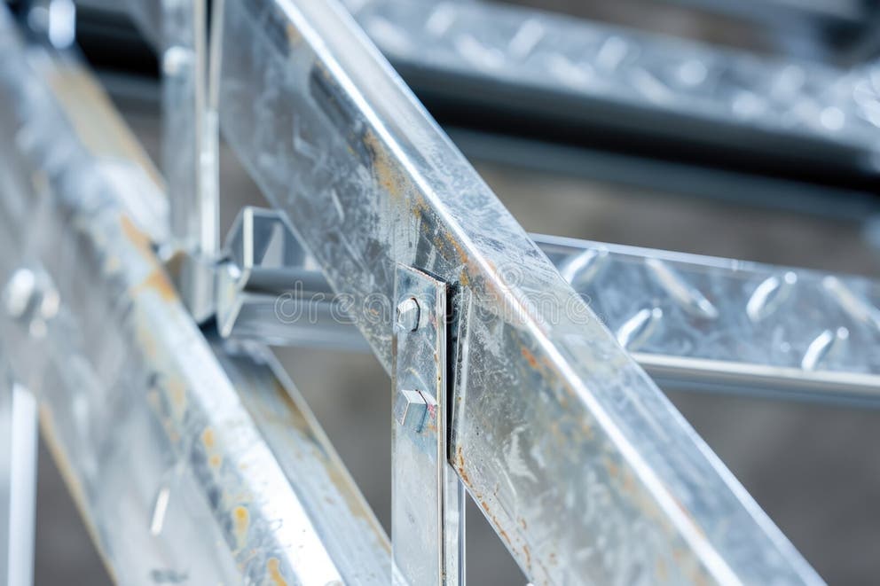 A Detailed View of a Metal Framework, Featuring Interlocking Metal Bars ...