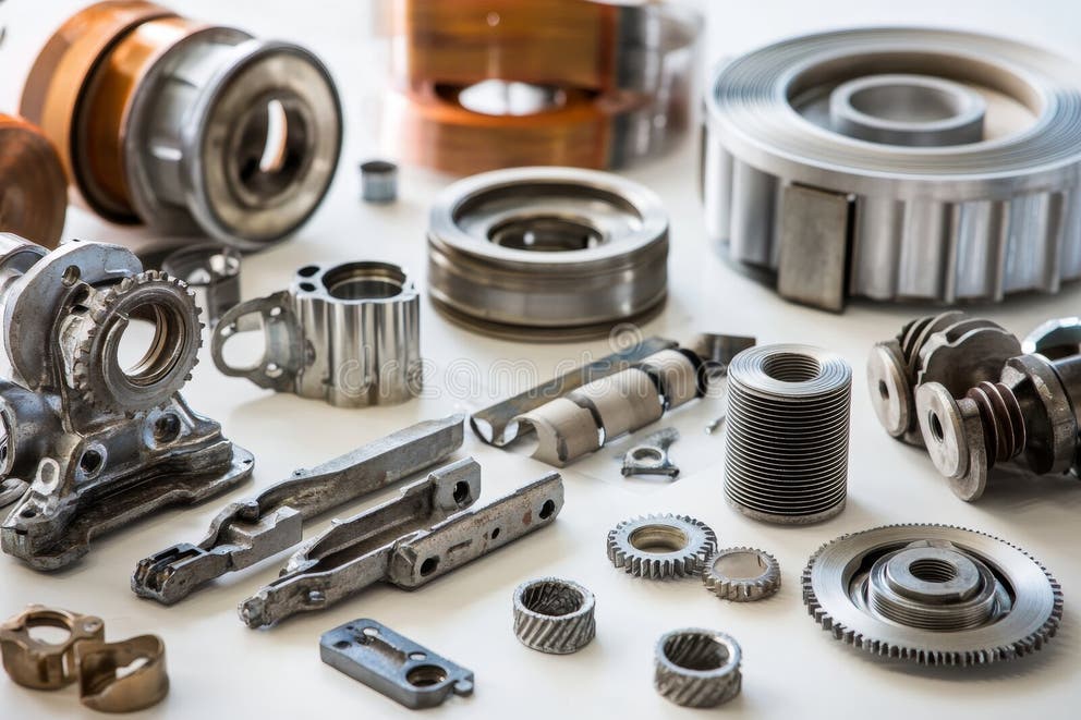 A Detailed View of Metal Items Produced by Casting Methods. Industry ...