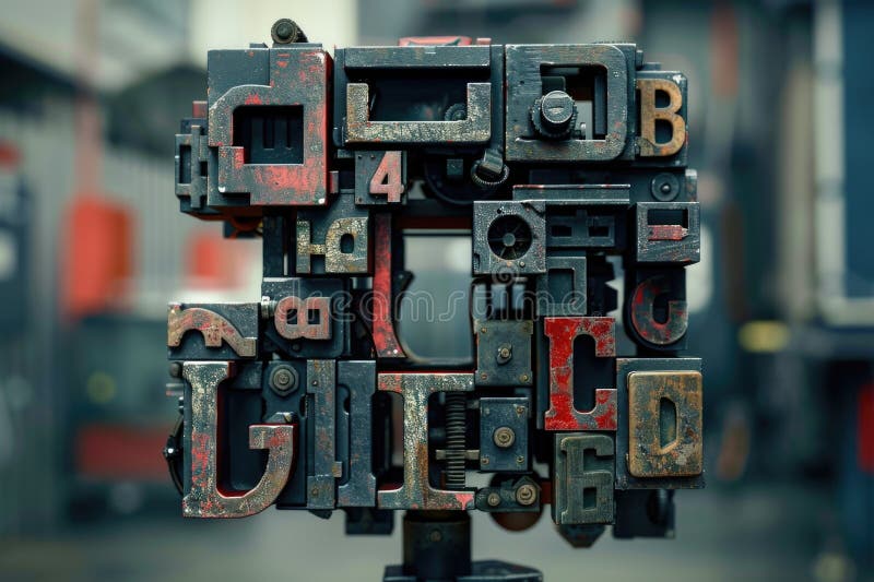 A Detailed View of Metallic Letters with Intricate Details and Textures ...