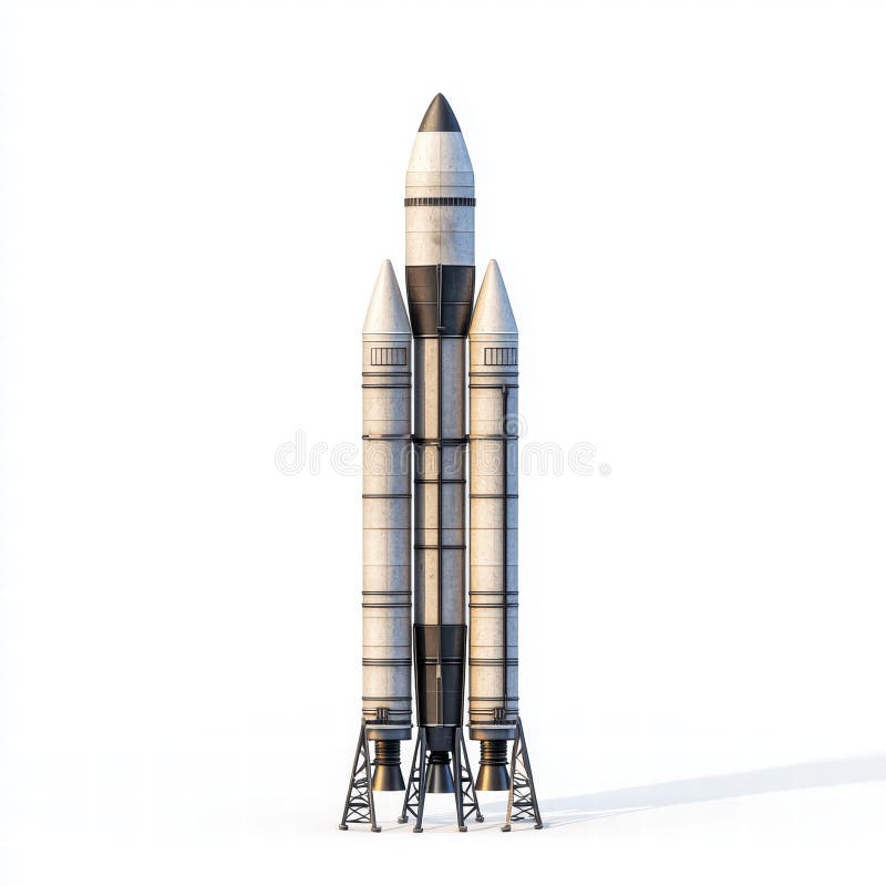 Detailed View of Metallic Rocket Structure on Launch Pad Ready for ...