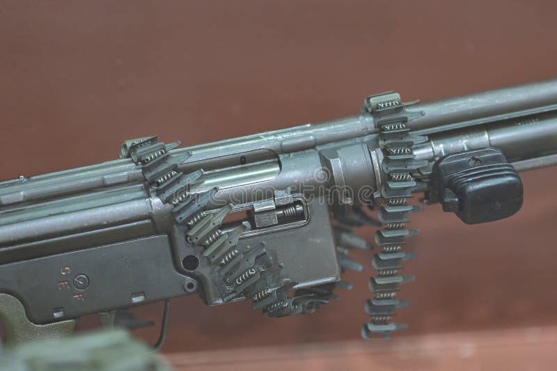 A Detailed View of a Metallic Weapon Rifles with Gears. Stock Image ...