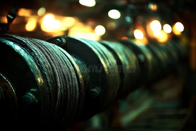Detailed View of Metallic Wire Spools with Warm Background Lighting ...
