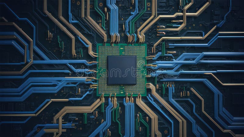 High-tech IC chip stock image. Image of engineering - 321744259