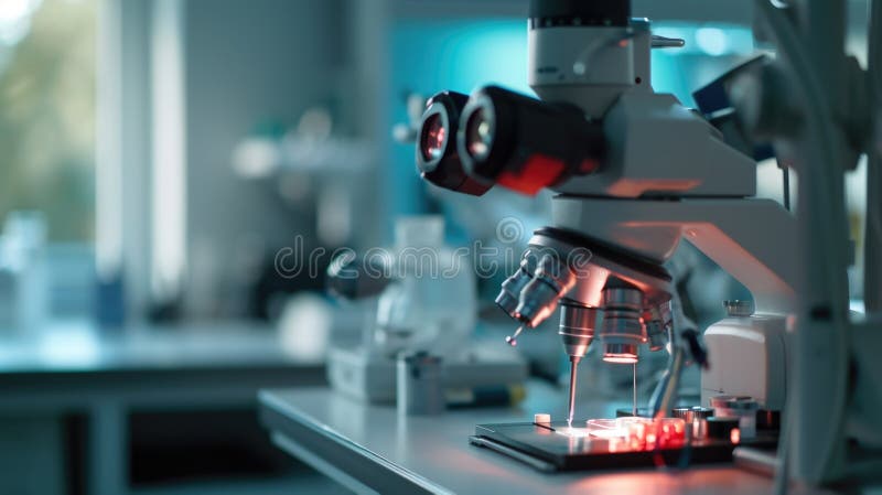 A Detailed View of a Microscope Placed on a Table. Perfect for ...