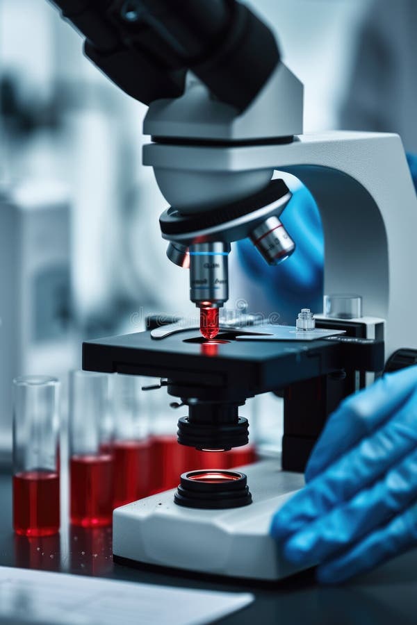 A Detailed View of a Microscope Placed on a Table. Suitable for ...