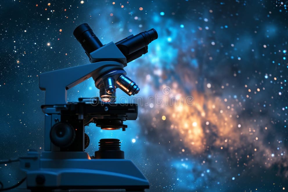 A Detailed View of a Microscope Set Against the Backdrop of a Sky ...