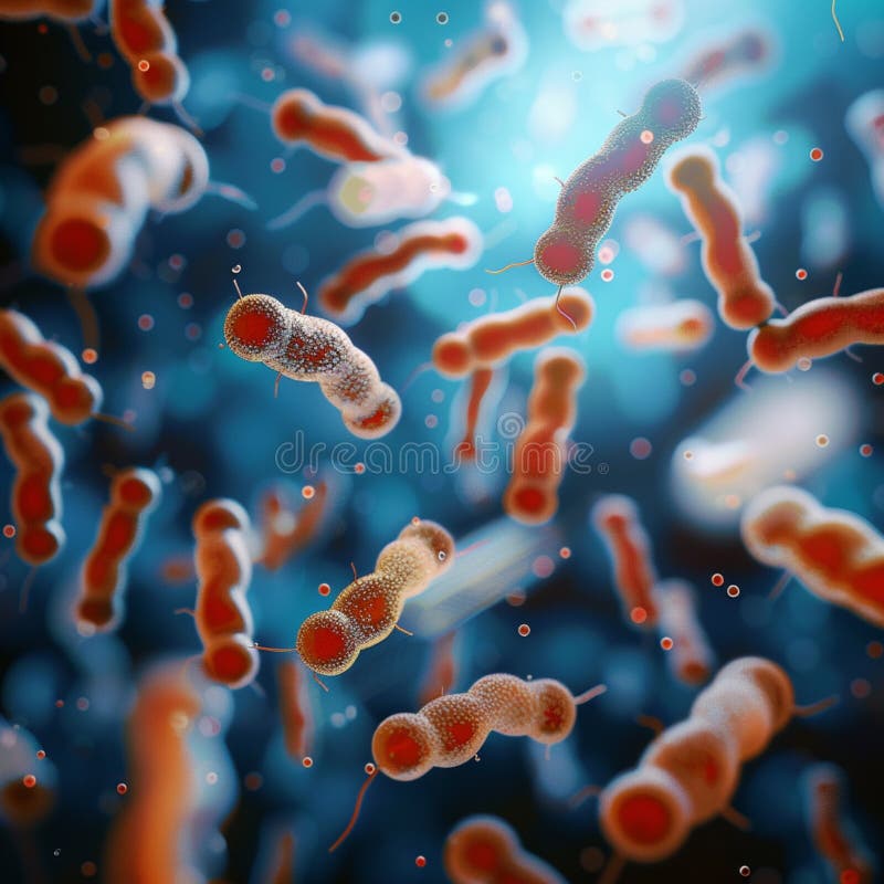 Detailed View of Microscopic Bacteria, Representing Probiotics, on ...