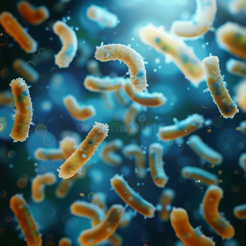 Detailed View of Microscopic Bacteria, Representing Probiotics, on ...