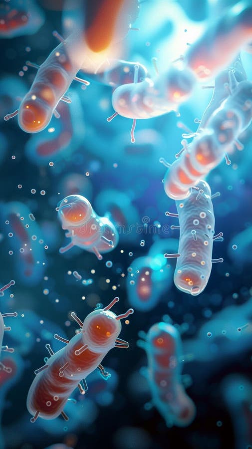 Detailed View of Microscopic Bacteria, Representing Probiotics, on ...