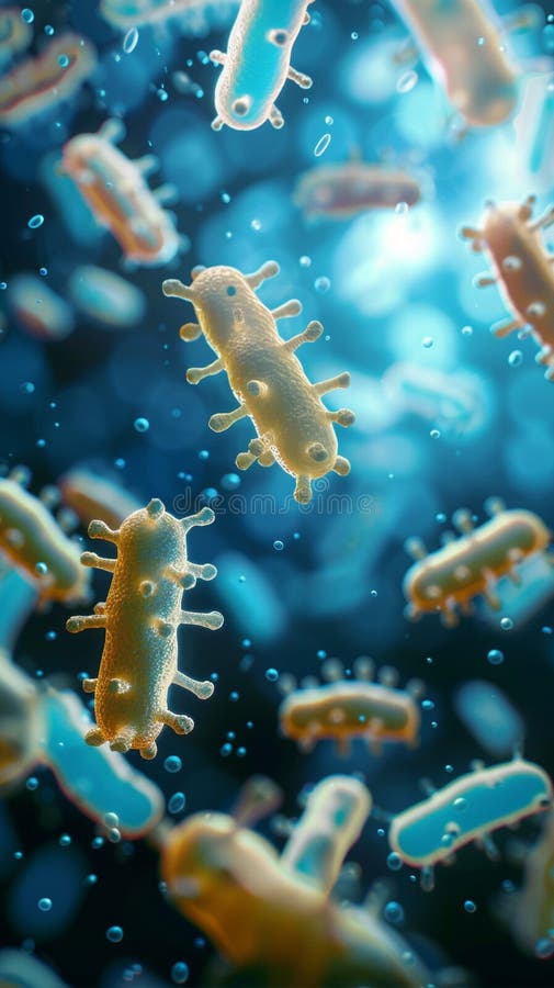 Detailed View of Microscopic Bacteria, Representing Probiotics, on ...