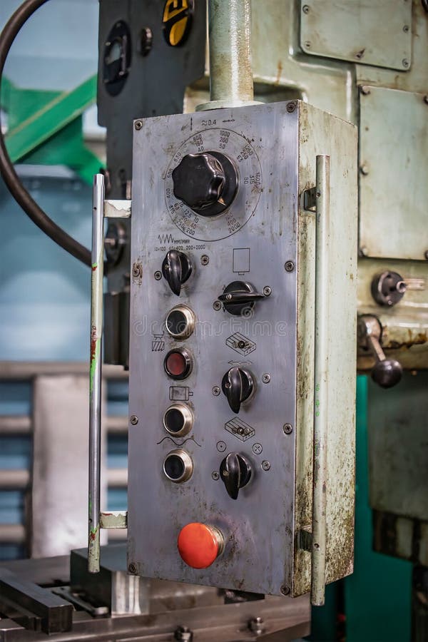 Control Panel of an Industrial Milling Machine in a Manufacturing ...