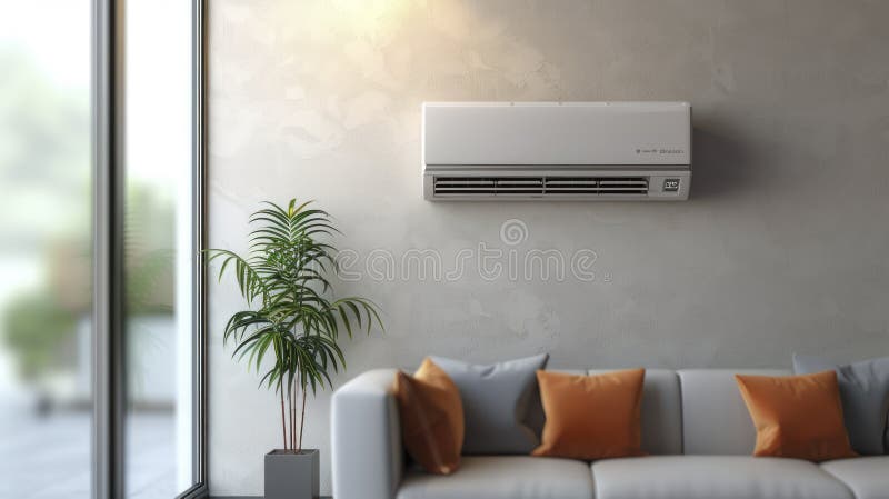 A Detailed View of a Modern Air Conditioning Unit in a Sophisticated ...