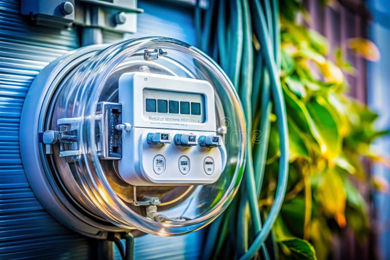Detailed View of a Modern Electric Meter Precision Engineering and ...