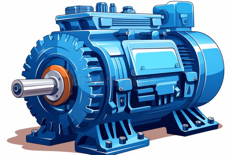 Detailed View of a Modern Electric Motor Component for Industrial ...