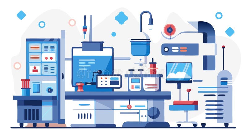 A Detailed View of a Modern Hospital Laboratory Reveals the Array of ...