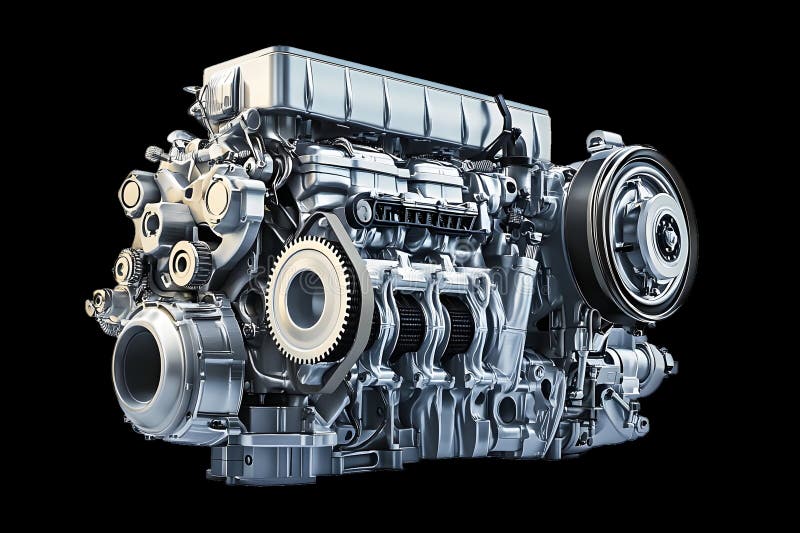 Detailed View of a Modern Internal Combustion Engine Design for Automotive Engineering Stock ...