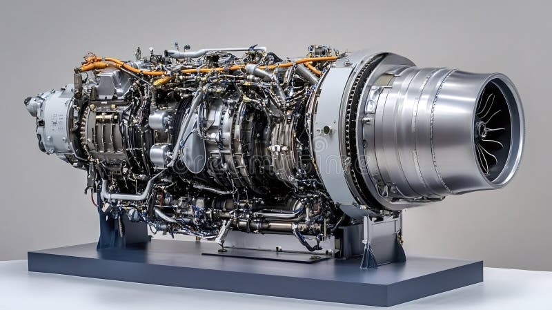Detailed View of Modern Jet Engine Components Stock Image - Image of ...
