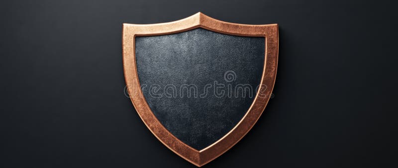 A Detailed View of a Modern, Streamlined Security Shield Icon on a Dark ...