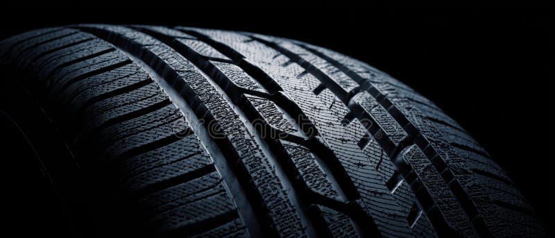 The Detailed View of a Modern Tire Showcasing Its Intricate Tread ...