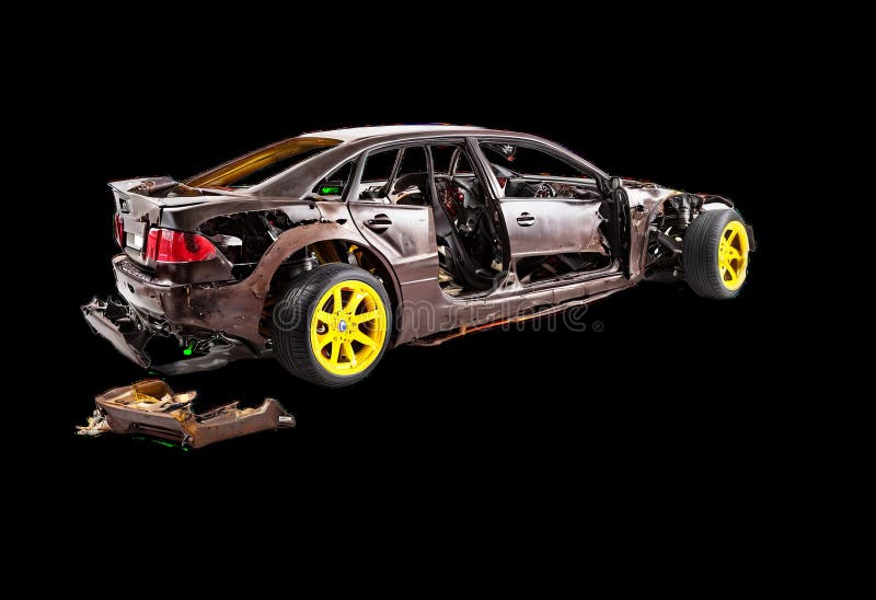 Detailed View of a Modified Car Chassis with Yellow Wheels Showcasing ...