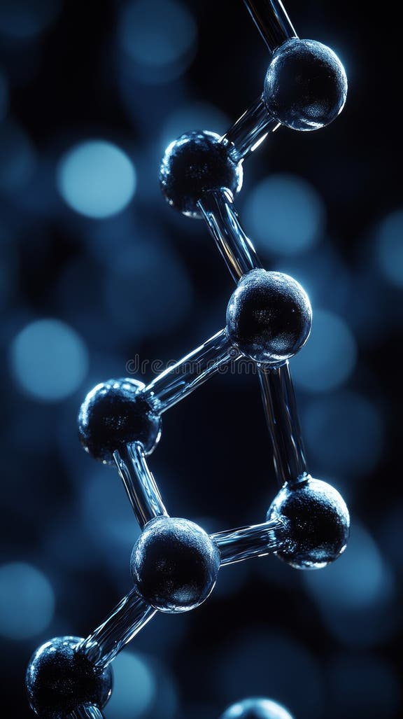 A Detailed View of a Molecular Structure, Featuring Glowing Blue ...