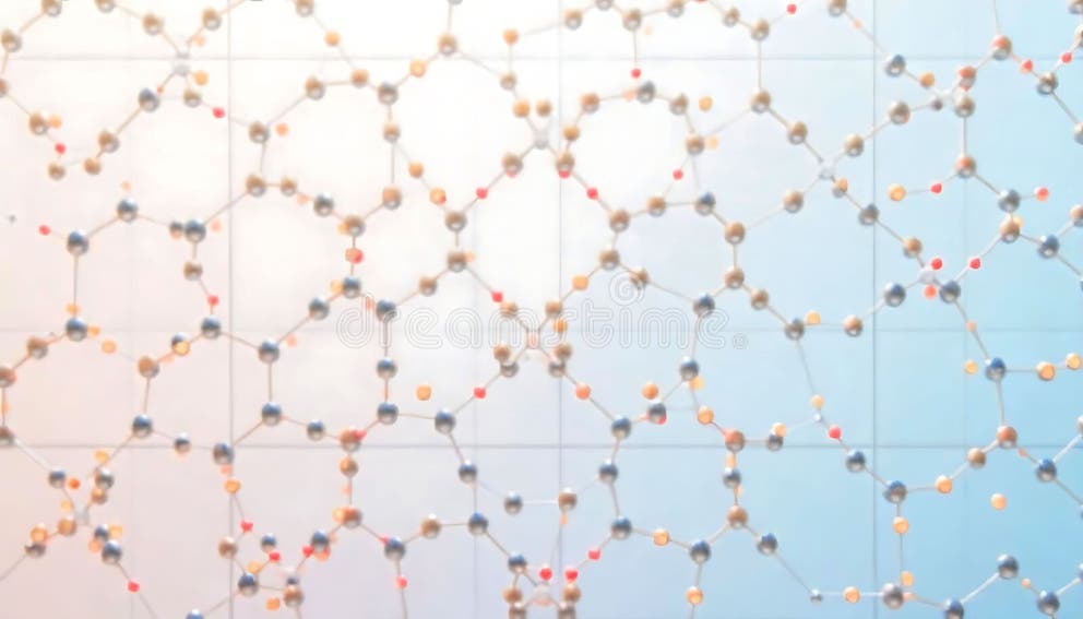 Detailed View of a Molecular Structure Model with Colored Spheres and ...