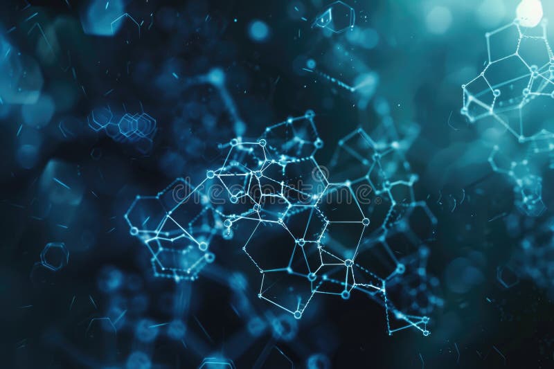 A Detailed View of Molecular Structures and Their Components Stock ...