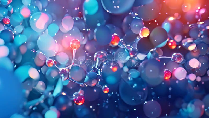 Detailed View of a Molecule Against a Blue Backdrop, Showcasing ...