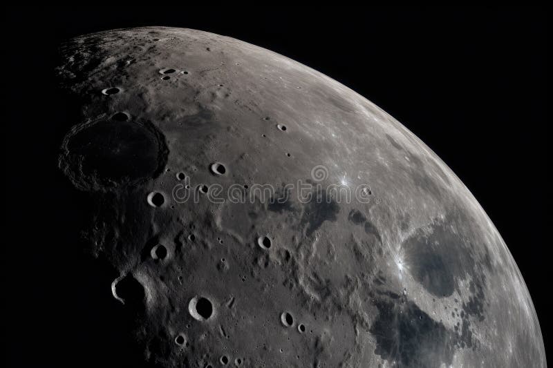 Detailed View of the Moon, with Craters and Surface Features Visible ...