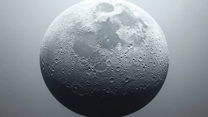 Detailed View of a Moon S Surface Stock Illustration - Illustration of ...