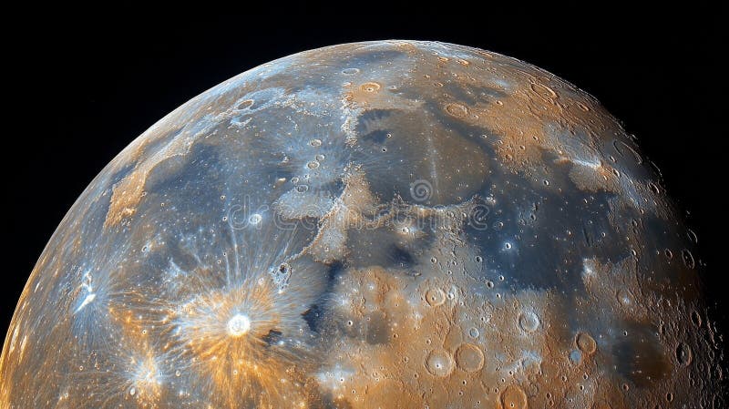 Detailed View of the Moon S Surface Featuring Craters and Shadows ...